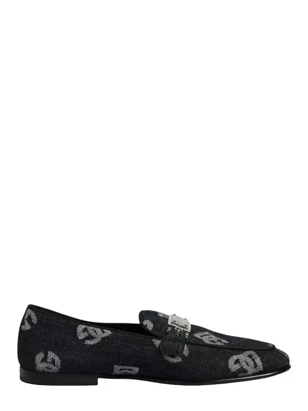Dolce & Gabbana Logo-print Denim Loafers - Blue