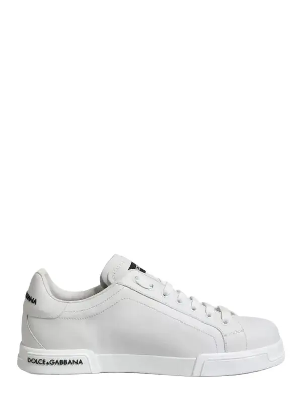 Dolce & Gabbana Logo Detail Leather Low-top Sneakers - White