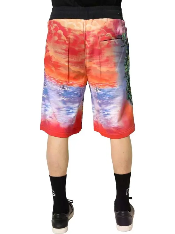 Dolce & Gabbana Graphic Print Bermuda Shorts - Red
