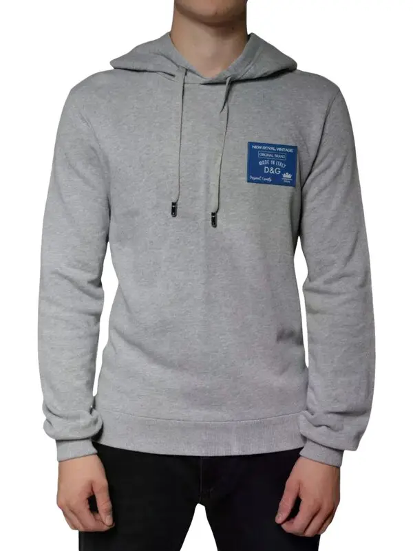 Dolce & Gabbana Logo Patch Hoodie - Grey