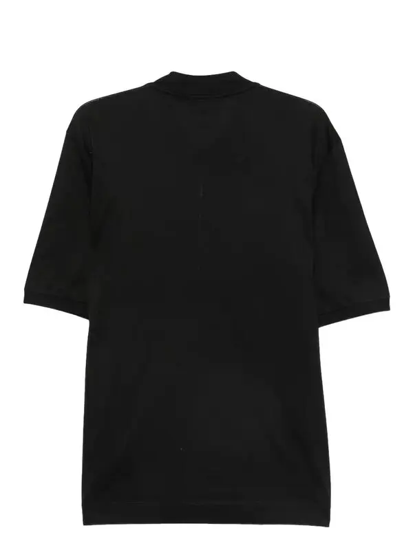 YES LONDON Quarter-zip Short-sleeve T-shirt - Black