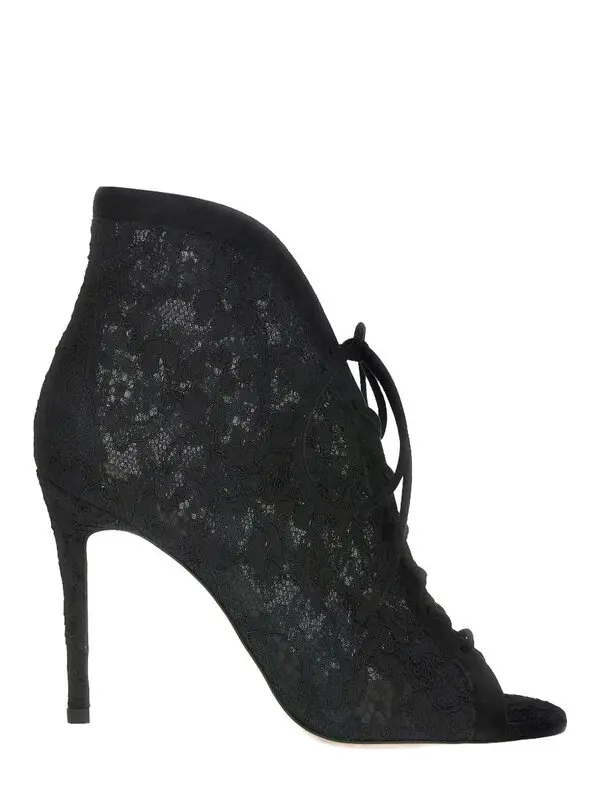 GIANVITO ROSSI Lace-up Lace Ankle Boots - Black