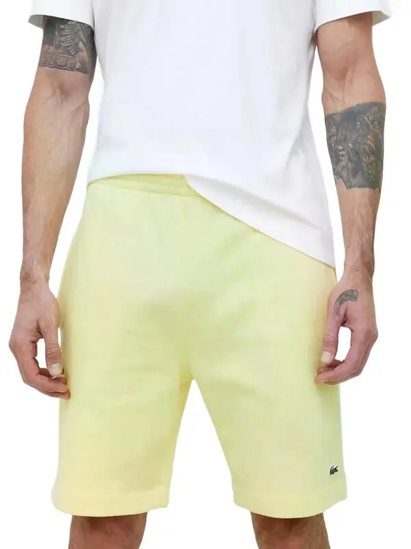 Lacoste Logo Patch Shorts - Yellow