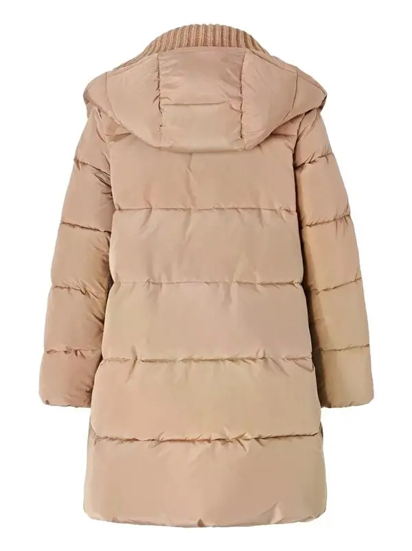 Pinko Quilted Hooded Puffer Coat - Neutrals