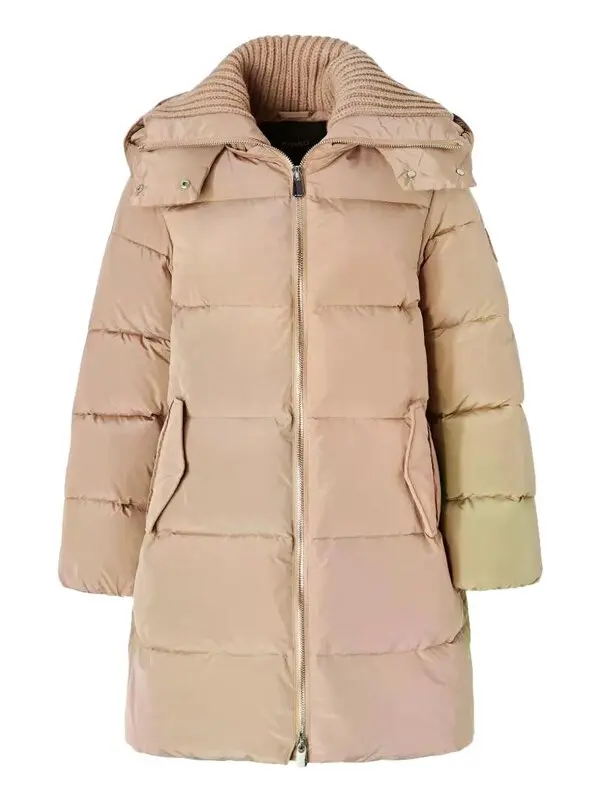 Pinko Quilted Hooded Puffer Coat - Neutrals