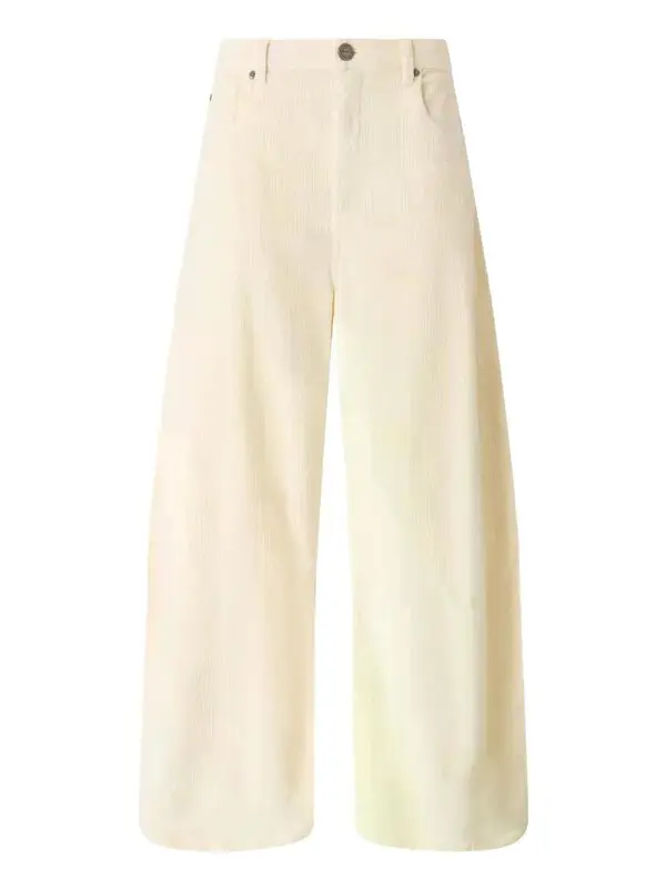 Pinko Corduroy Wide-leg Trousers - Neutrals