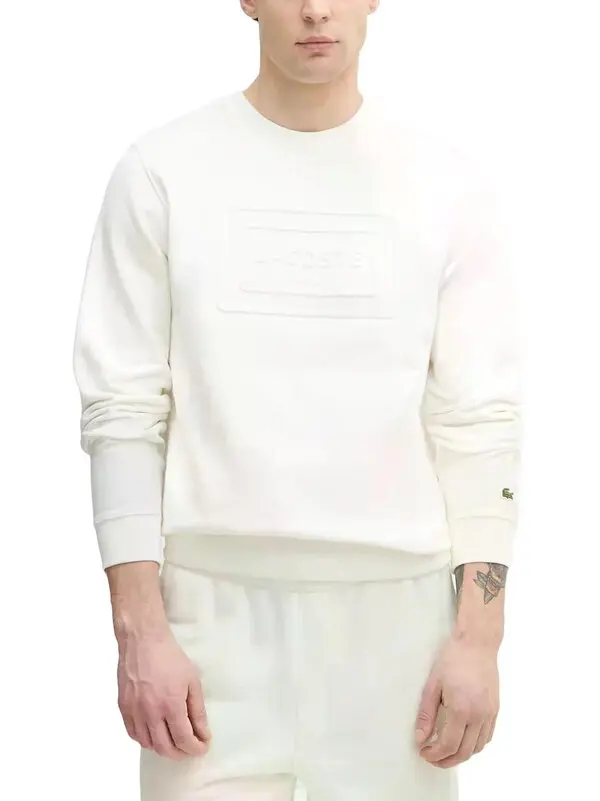 Lacoste Embossed Logo Crewneck Sweatshirt - White