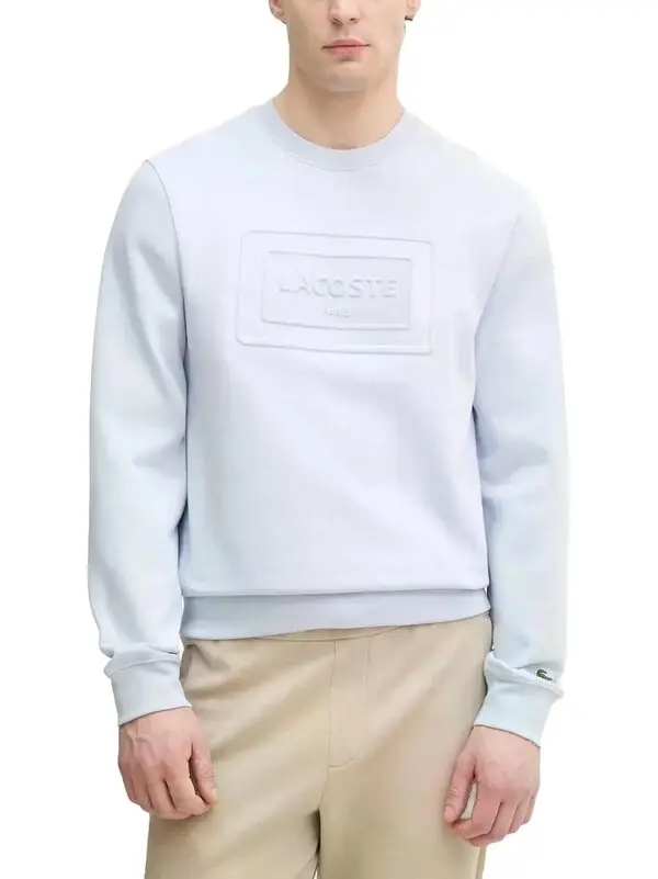 Lacoste Embossed Logo-patch Crew Neck Sweater - Blue