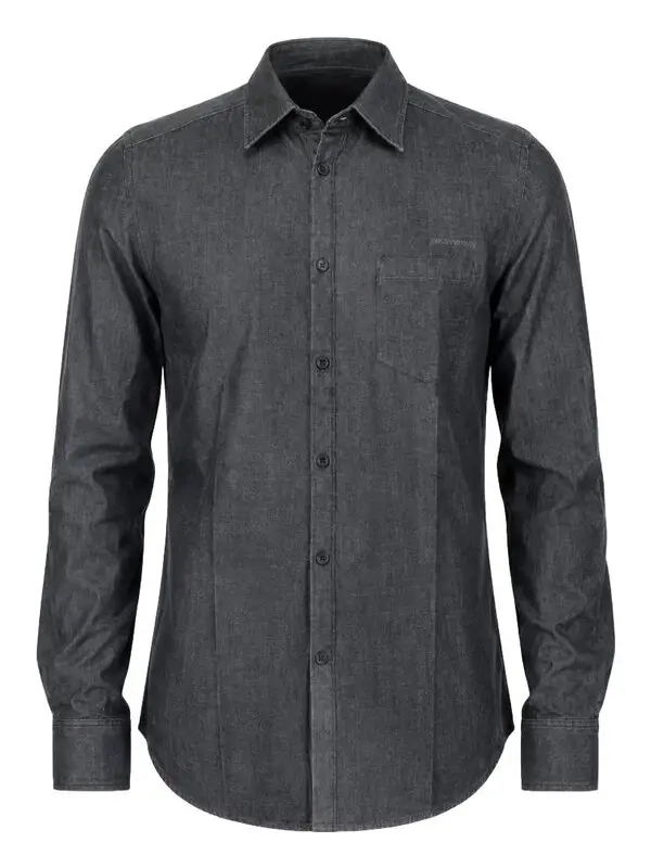 Ermanno Scervino Logo-print Denim Shirt - Grey