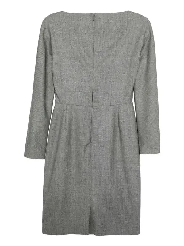 Dior Boat-neck Long-sleeve Dress - Grey