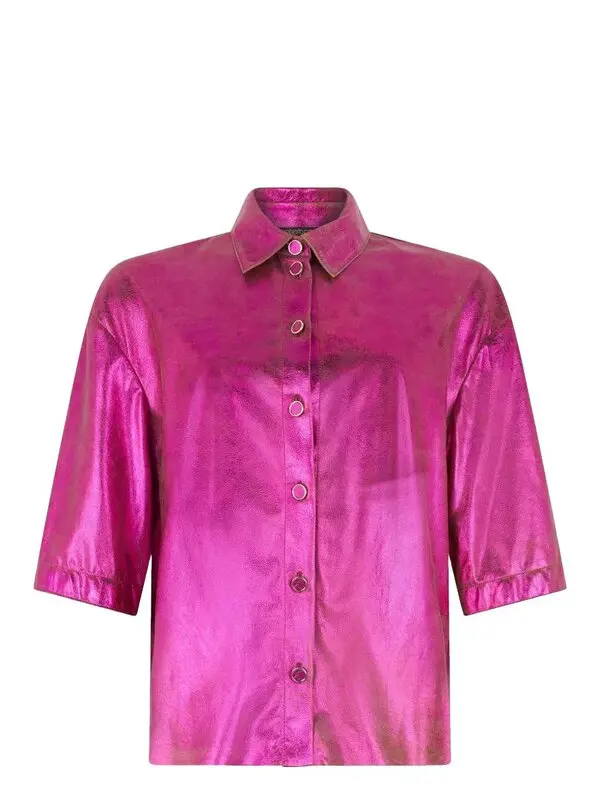 Roberto Cavalli Metallic Lurex Shirt - Pink