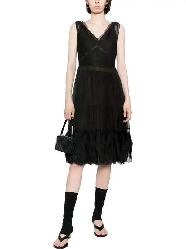 Marc Jacobs Ruffled Silk Dress - Black