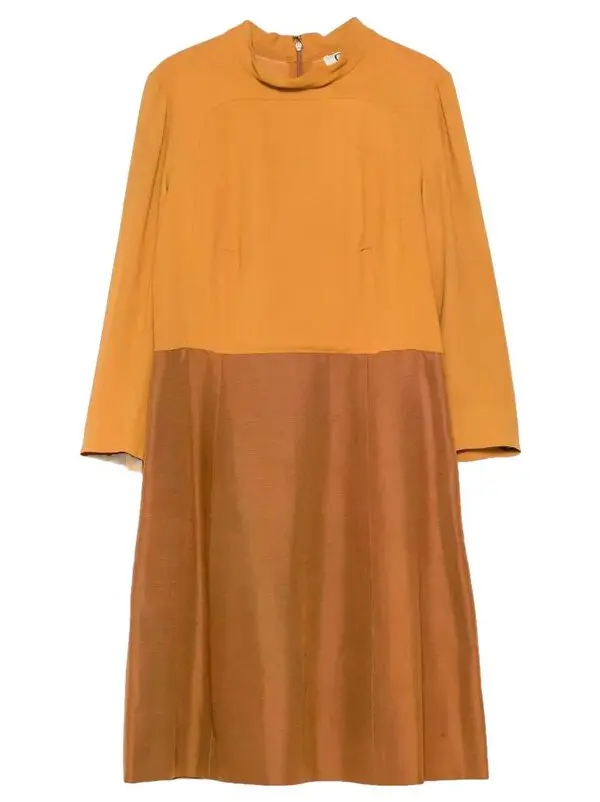 Chloé Two-tone Silk Dress - Brown