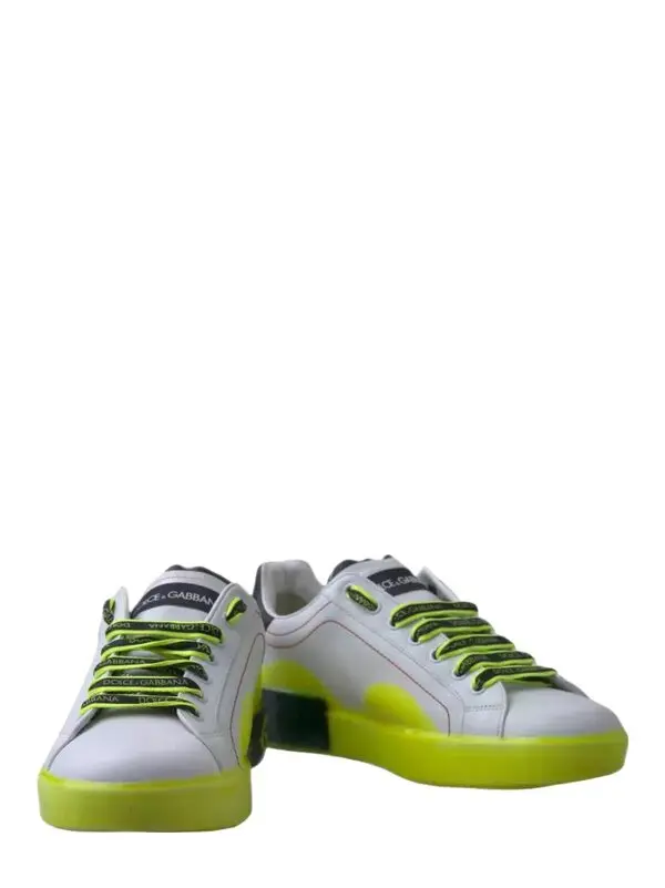 Dolce & Gabbana Portofino Leather Sneakers - White