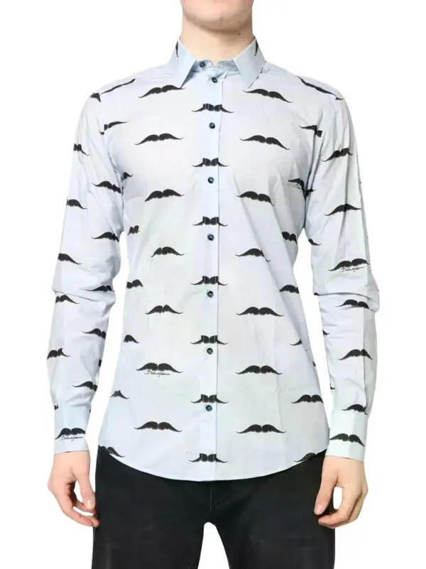 Dolce & Gabbana Martini Moustache-print Shirt - Blue