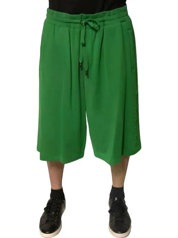 Dolce & Gabbana Embossed Logo Drawstring Shorts - Green