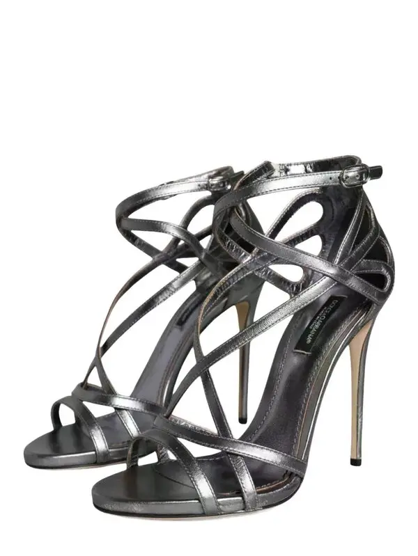 Dolce & Gabbana Keira Cut-out Stiletto Sandals - Silver