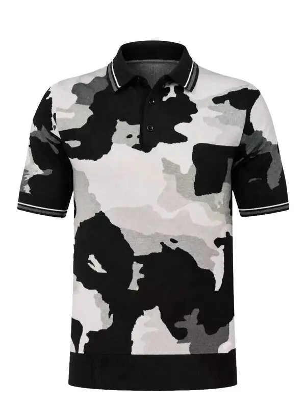 Dolce & Gabbana Camouflage-print Polo Shirt - Black