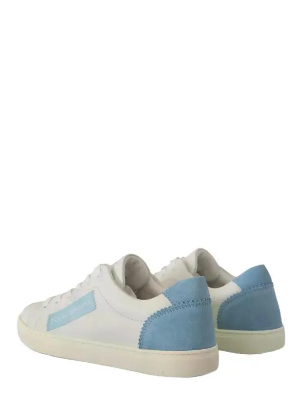 Dolce & Gabbana Leather Logo Patch Sneakers - White