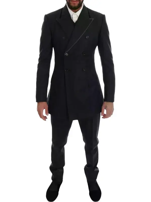Dolce & Gabbana Double-breasted Wool Suit - Black