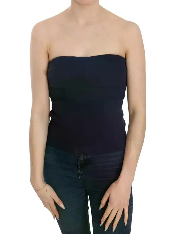 Costume National Strapless Panelled Top - Blue