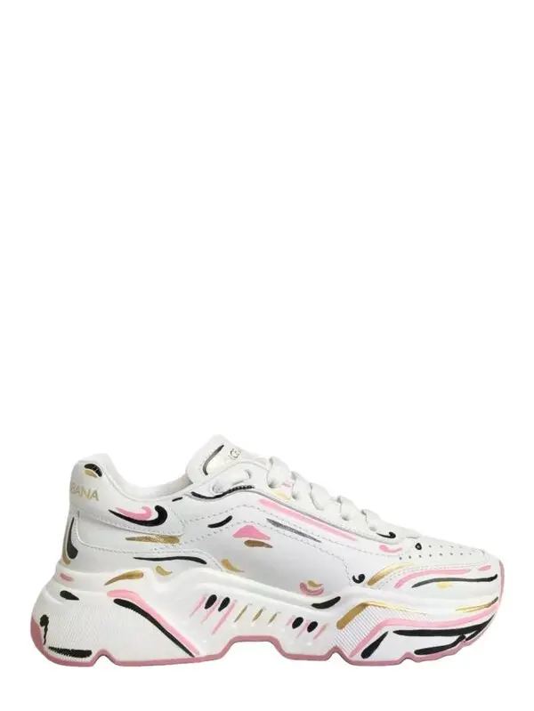 Dolce & Gabbana Daymaster Hand-painted Sneakers - White