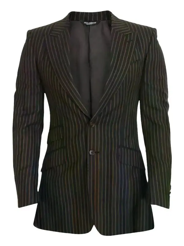 Dolce & Gabbana Pinstripe-pattern Single-breasted Blazer - Black