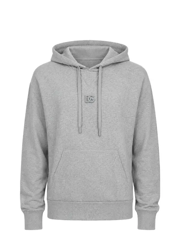 Dolce & Gabbana Logo Plaque Hoodie - Grey