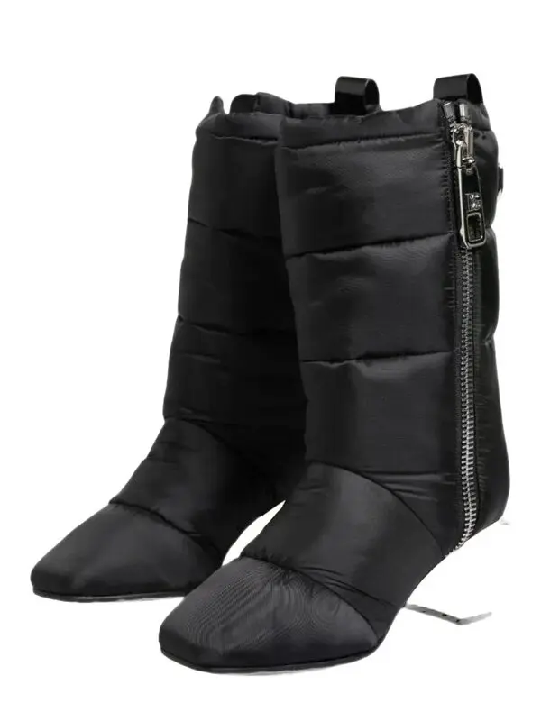 Dolce & Gabbana Padded Mid-calf Logo-heel Boots - Black