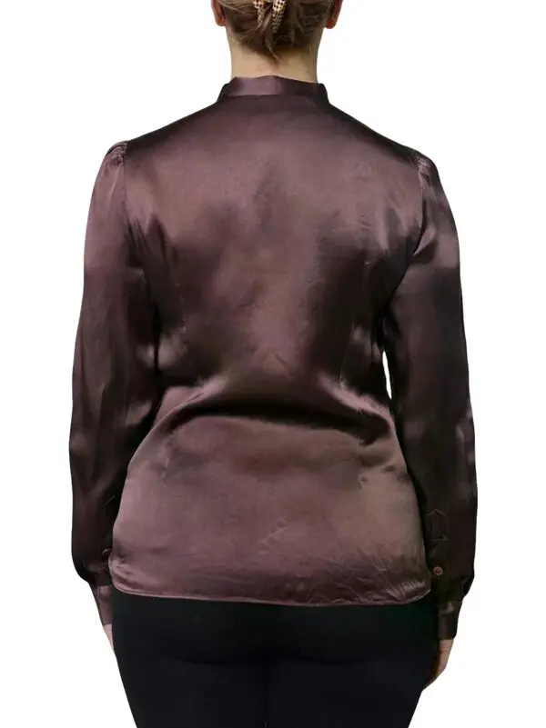 Dolce & Gabbana Silk Satin Pussy-bow Blouse - Brown