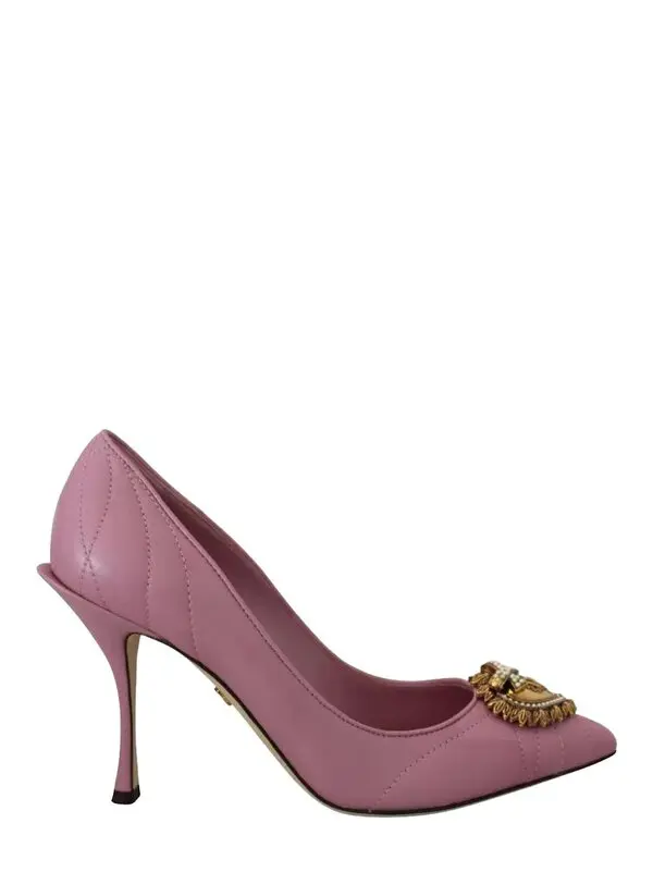 Dolce & Gabbana Devotion Quilted Leather Pumps - Pink