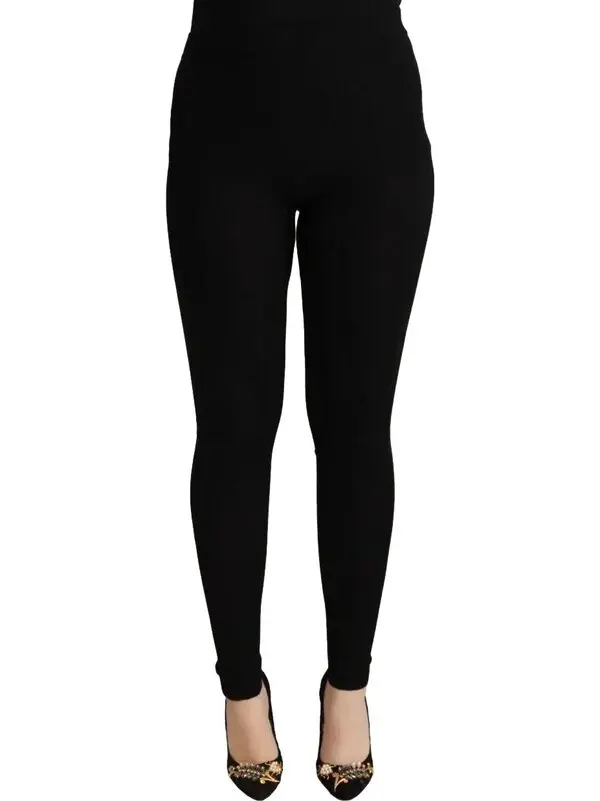 Dolce & Gabbana Ribbed-knit Leggings - Black