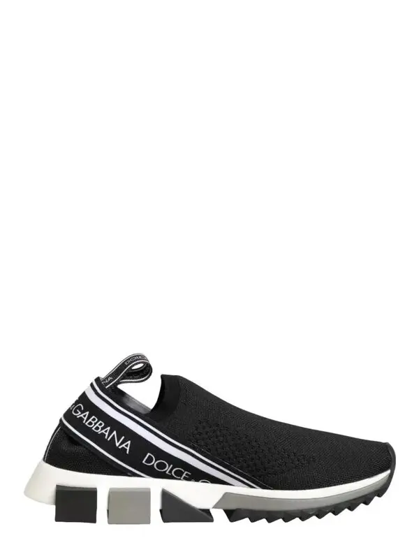 Dolce & Gabbana Sorrento Slip-on Sneakers With Logo Tape - Black
