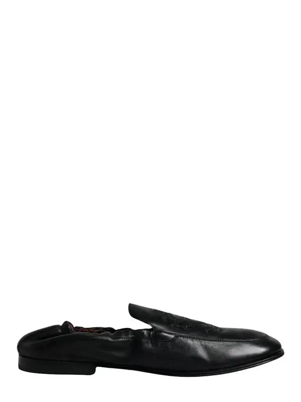 Dolce & Gabbana Logo-embroidered Loafers - Black