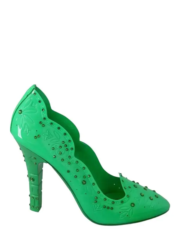 Dolce & Gabbana Floral Crystal-embellished Pumps - Green