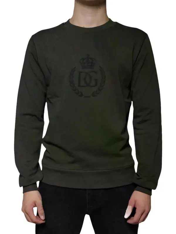 Dolce & Gabbana Embroidered Crown Sweatshirt - Green