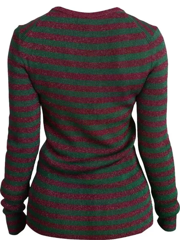 Dolce & Gabbana Striped Crew Neck Long Sleeve Sweater - Red