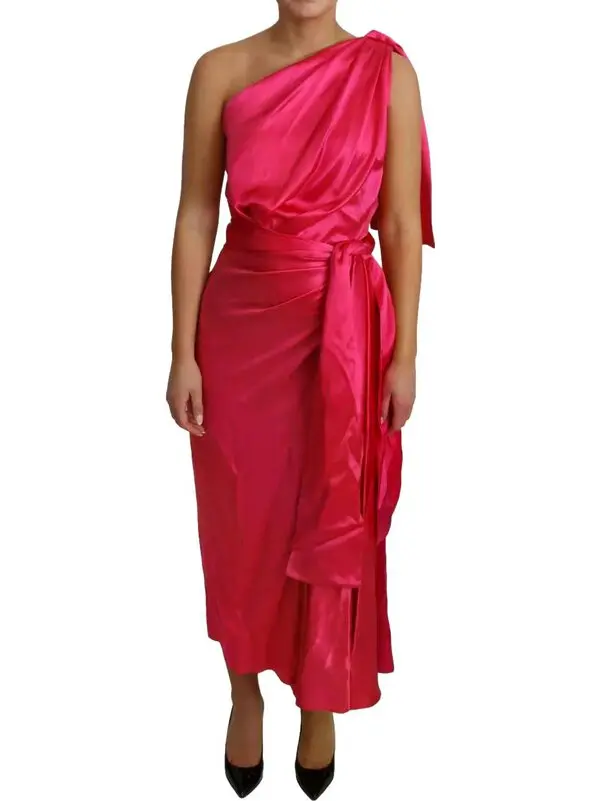 Dolce & Gabbana One-shoulder Draped Maxi Dress - Pink