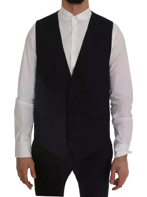 Dolce & Gabbana Pinstripe Vest - Black