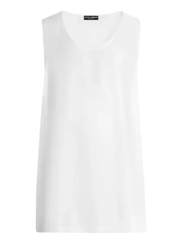 Dolce & Gabbana Silk Twill Tank Top - White