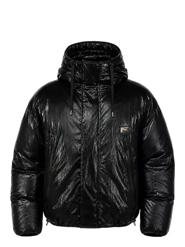 Dolce & Gabbana Quilted Jacket With Logo Plaque - Black