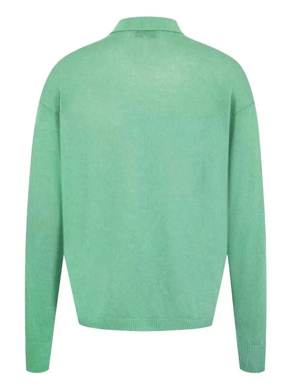 Studio Nicholson Heddy Zip-up Polo Sweater - Green