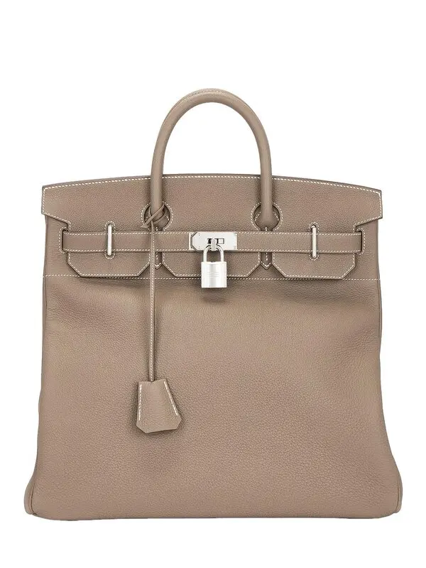 FWRD RENEW Hermes Togo Haut A Courroies Birkin 40 Handbag - Etoupe