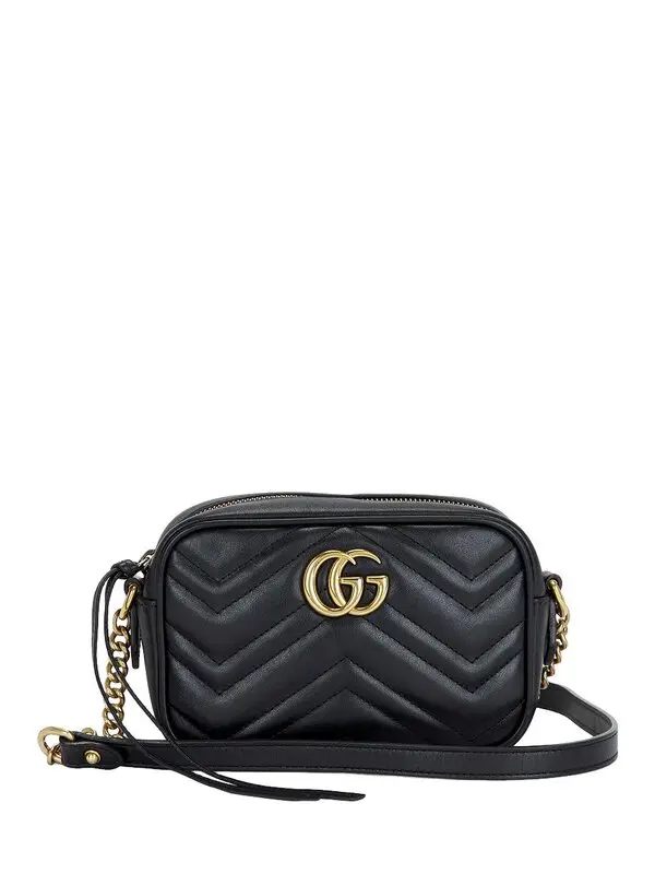 FWRD RENEW Gucci Mini Gg Marmont Shoulder Bag - Black