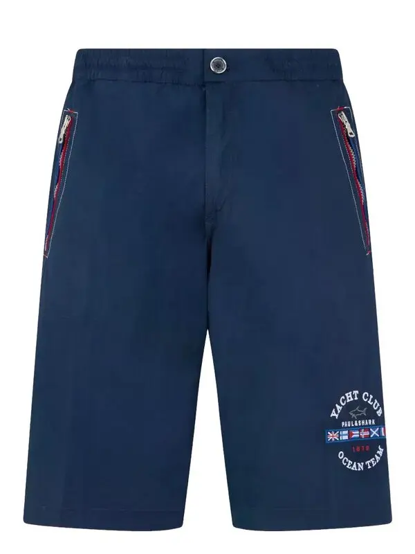 Paul & Shark Logo Embroidered Elasticated Shorts - Blue
