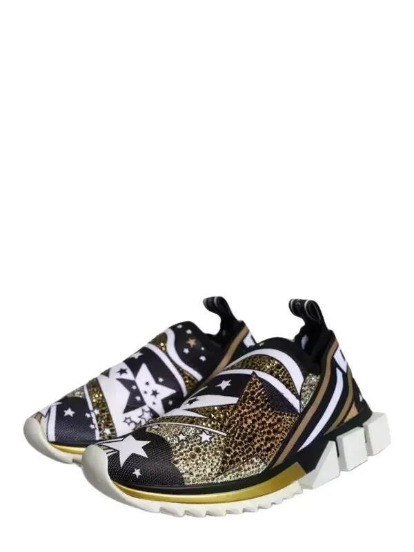 Dolce & Gabbana Sorrento Crystal-embellished Sneakers - Black