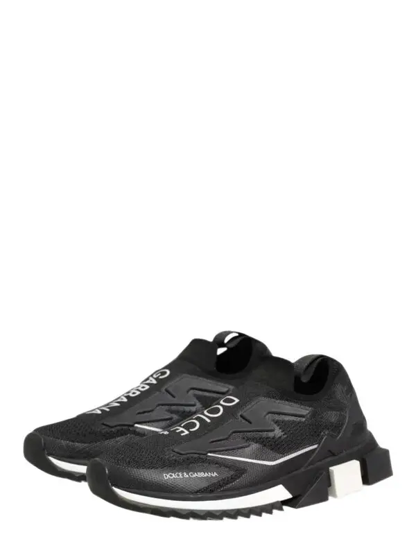 Dolce & Gabbana Sorrento Stretch Logo Sneakers - Black