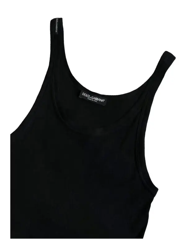 Dolce & Gabbana Ribbed-knit Scoop Neck Tank - Black