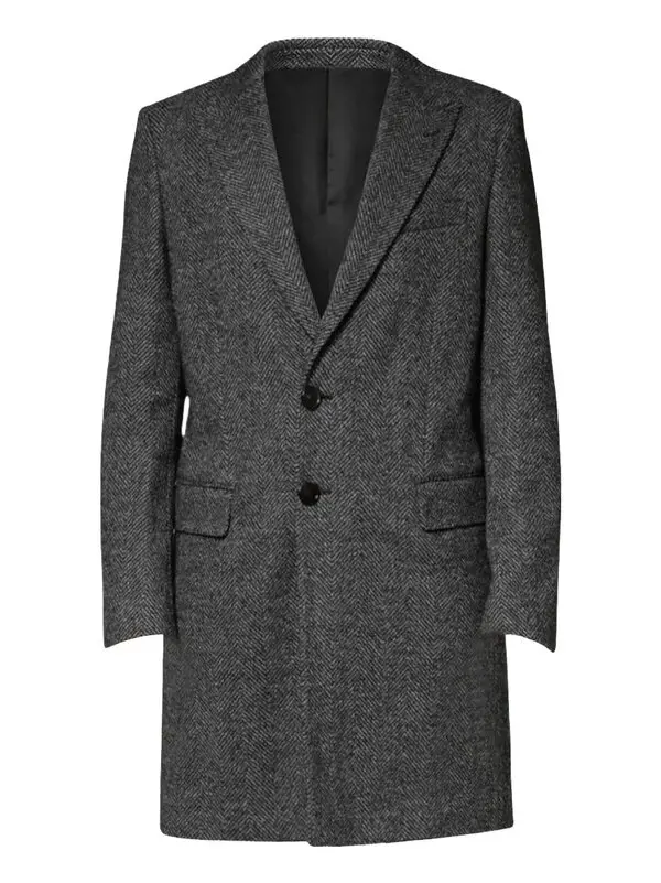 Dolce & Gabbana Herringbone Single-breasted Coat - Grey