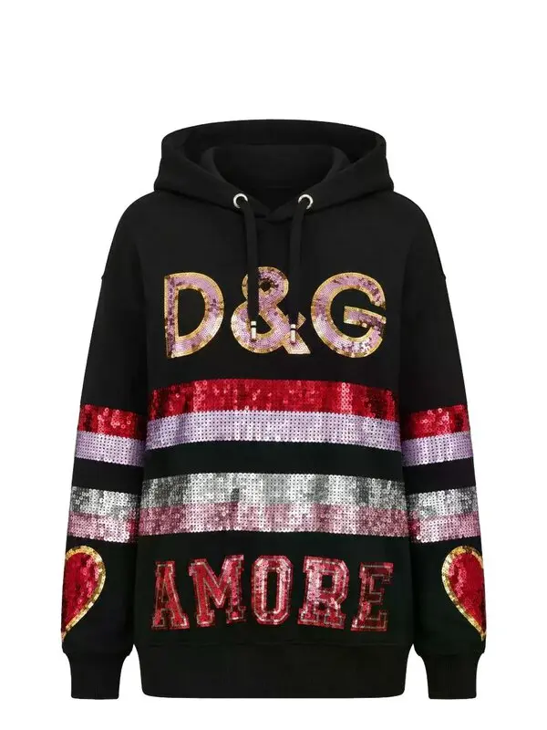 Dolce & Gabbana Sequin Embellished Hoodie - Black